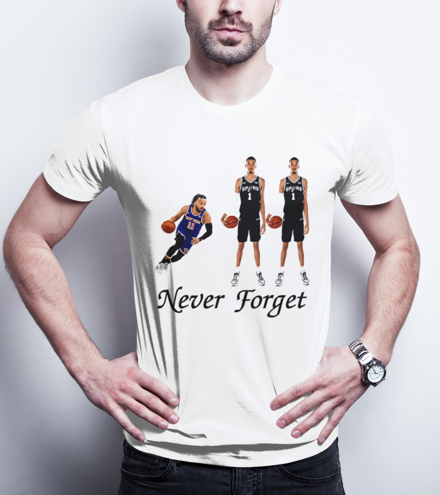 Jalen Brunson 11 Victor Wembanyama 1 Never Forget T-Shirt