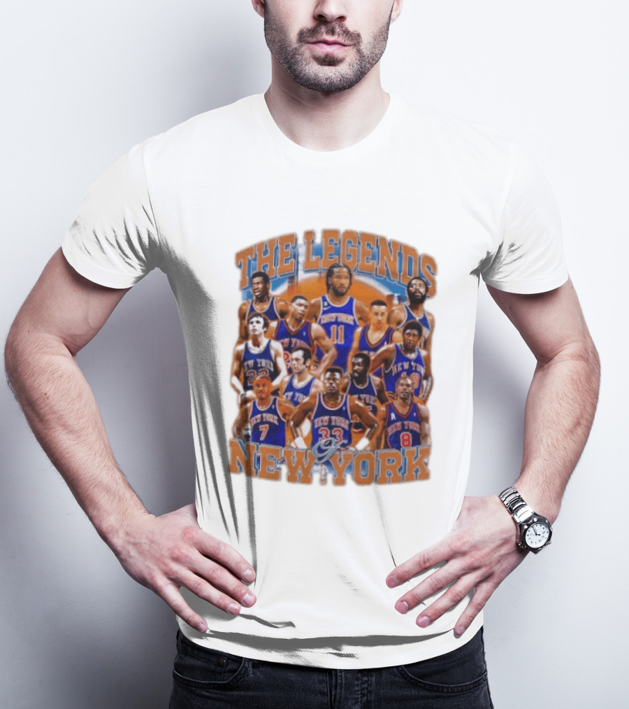 The Legends Of New York Basketball Collage T-Shirt