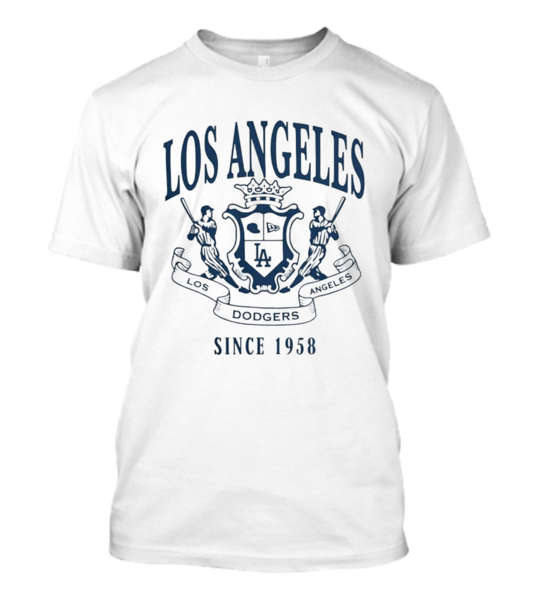 Los Angeles Dodgers New Era Lifestyle Coat Of Arms Los Doyers Since 1958 Flocking T-Shirt