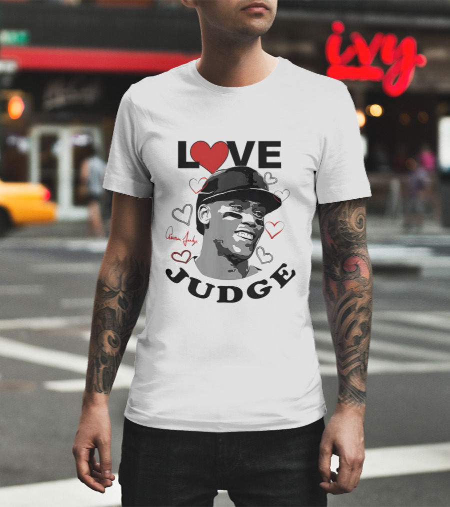 Love Aaron Judge New York Yankees Heart T-Shirt