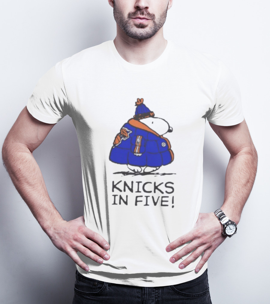 Snoopy Knicks In Five Peanuts Basketball Fan T-Shirt