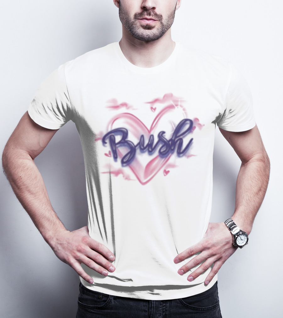 Bush Heart Graffiti Red And Blue T-Shirt
