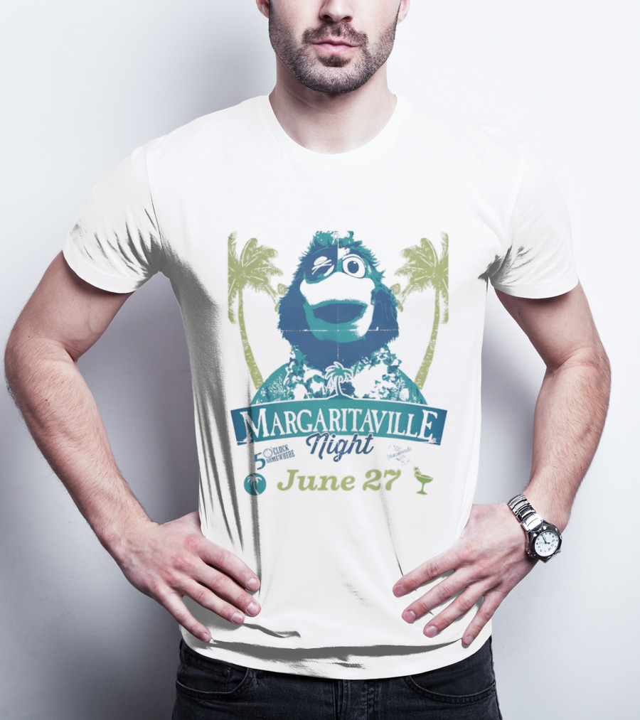 Philly Phanatic Margaritaville Night 5 O' Somewhere June 27 Palm Trees T-Shirt