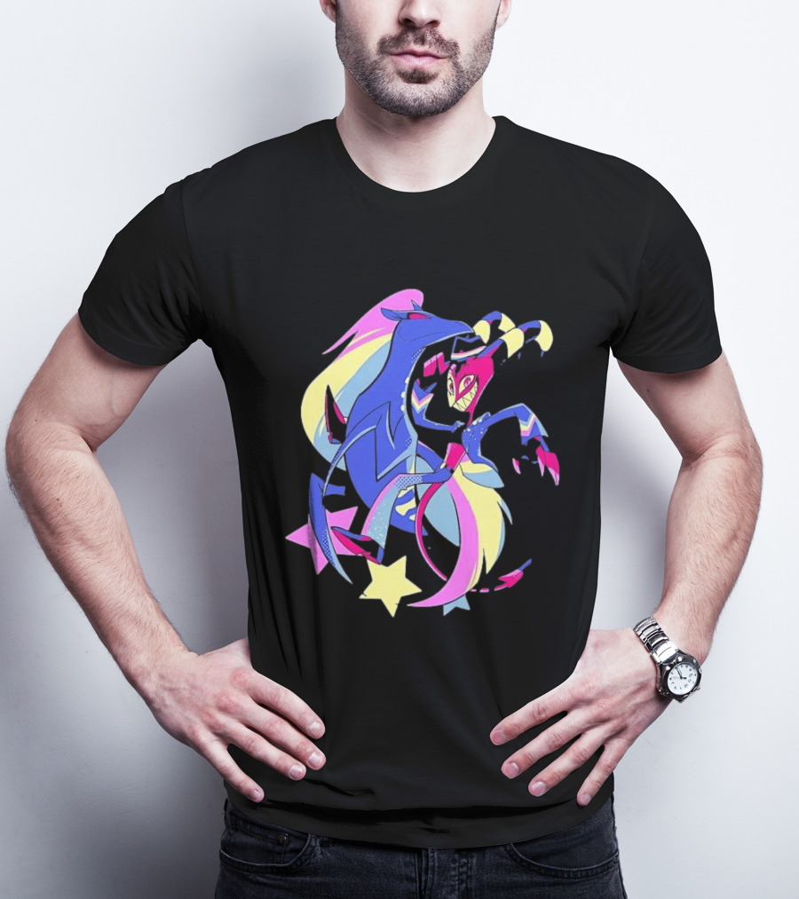 Blitz And Stolas Helluva Boss Neon Aesthetic Stars T-Shirt