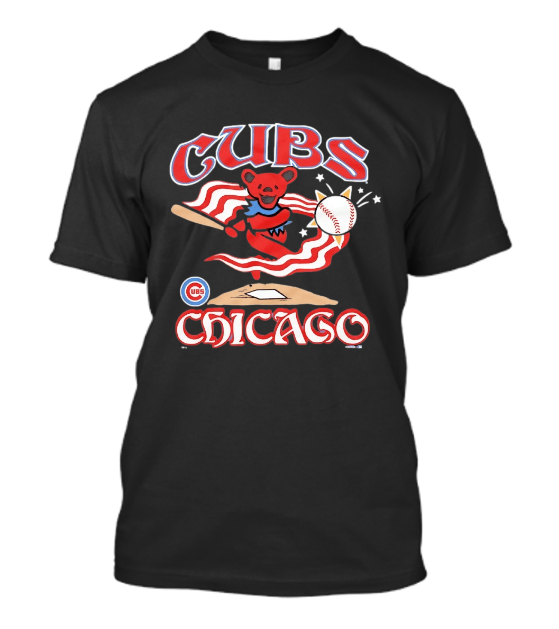 Chicago Cubs Grateful Dead Dancing Bear Baseball Collaboration T-Shirt