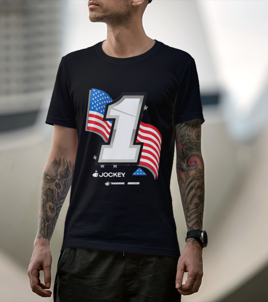 Ross Chastain 1 Jockey Folds Of Honor American Flag Trackhouse NASCAR Racing T-Shirt