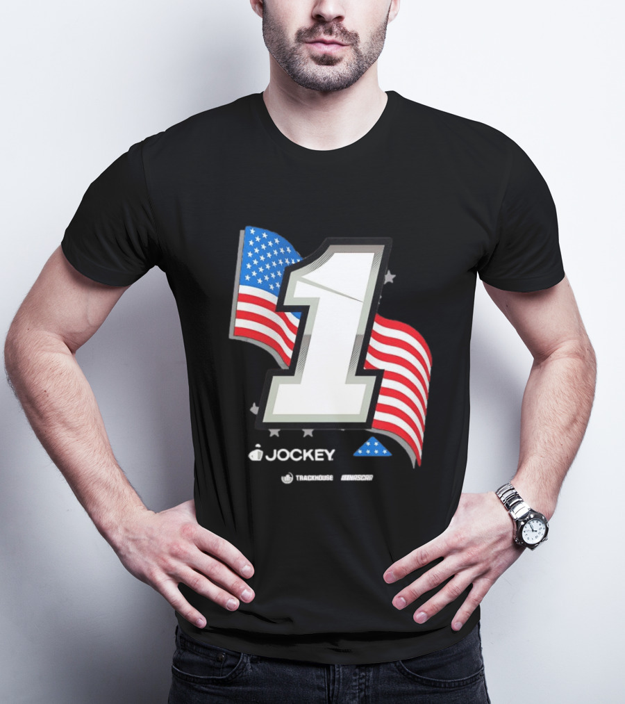 Ross Chastain 1 Jockey Folds Of Honor American Flag Trackhouse NASCAR Racing T-Shirt