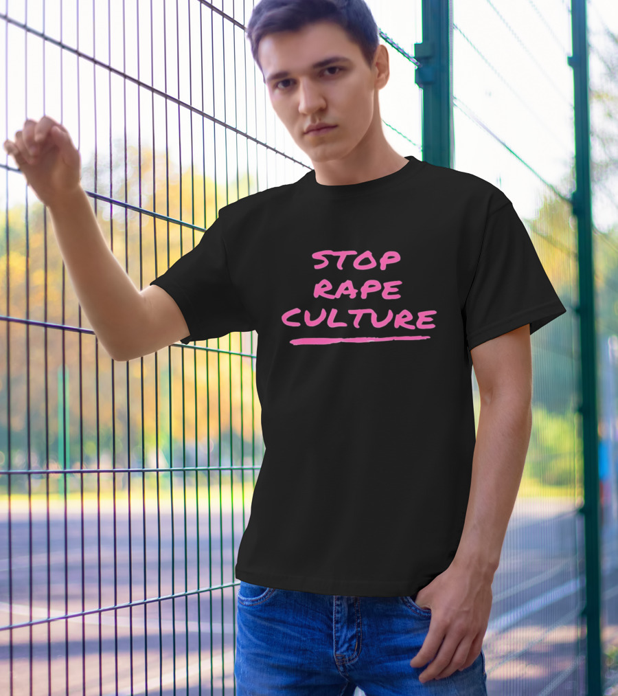 Stop Rape Culture Empowering Feminist Bold Pink T-Shirt