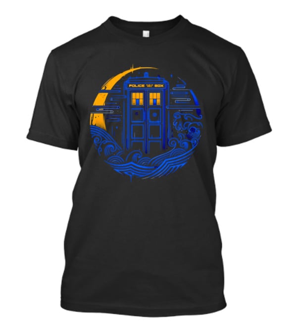 Doctor Who TARDIS Police Box Japanese Wave Sci Fi T-Shirt