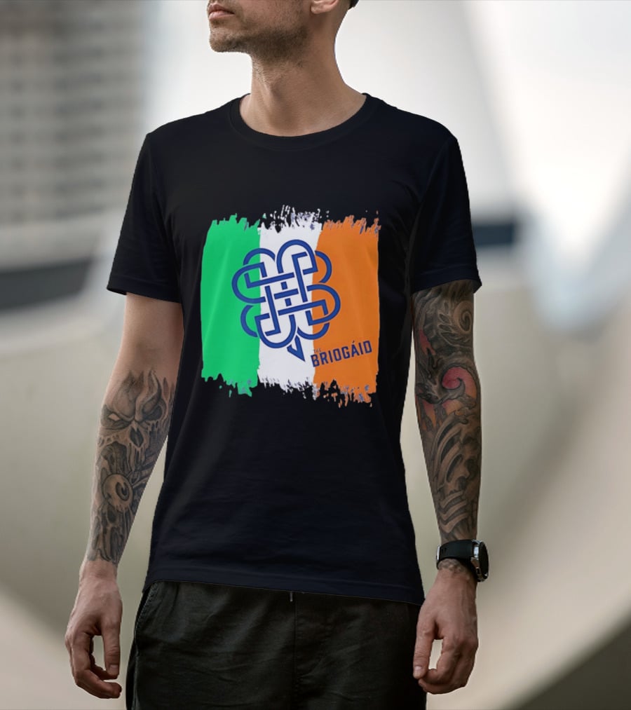 The Briogaid Irish Flag Celtic Knot Clover Ireland Shamrock T-Shirt
