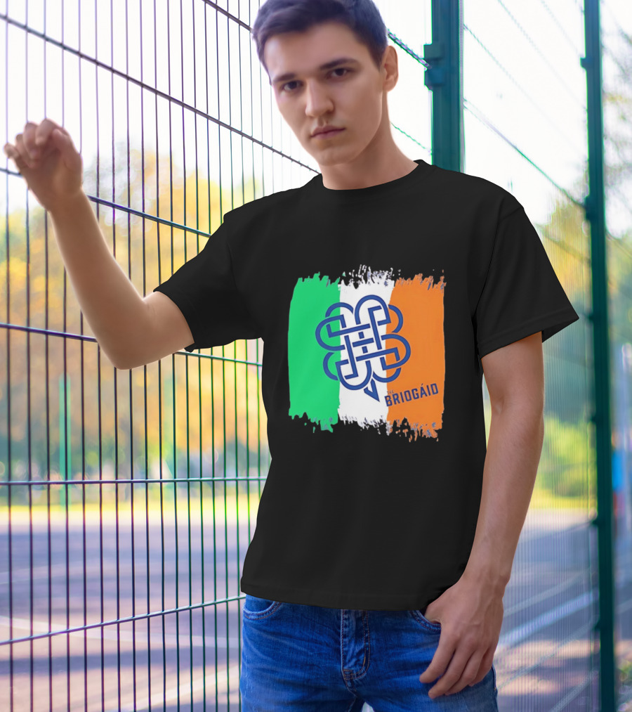 The Briogaid Irish Flag Celtic Knot Clover Ireland Shamrock T-Shirt