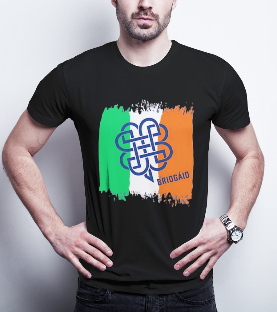 The Briogaid Irish Flag Celtic Knot Clover Ireland Shamrock T-Shirt