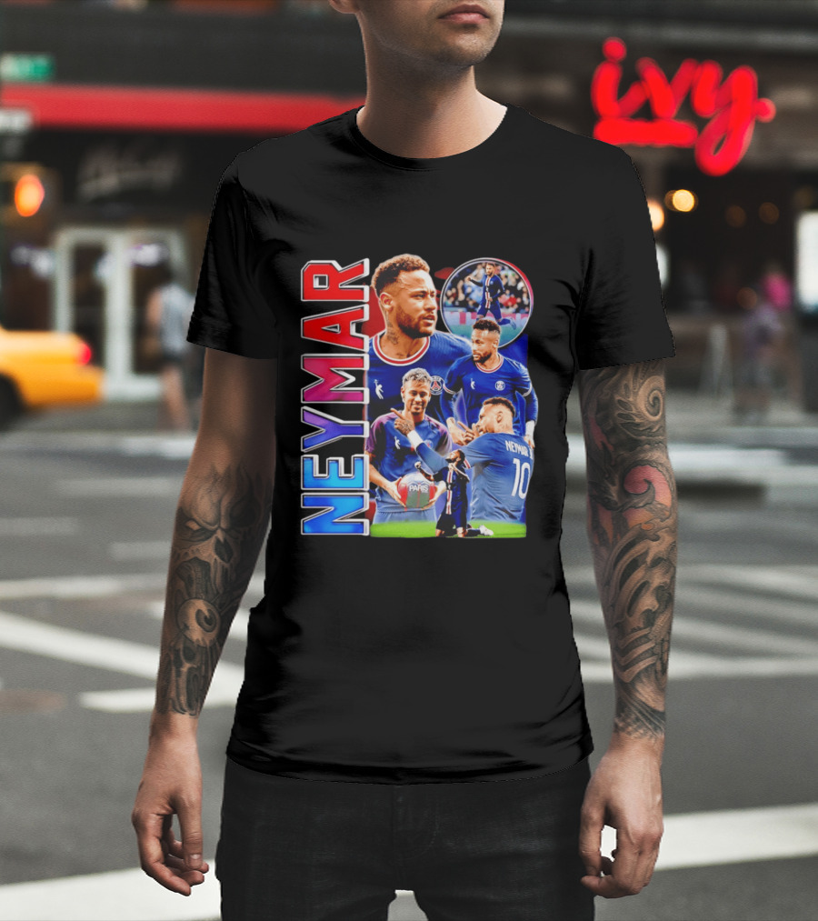 Neymar Paris Saint Germain Football Icon PSG Number 10 T-Shirt