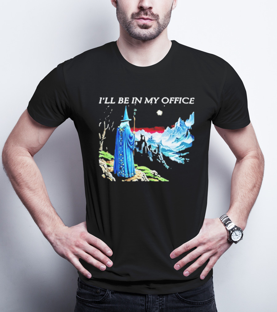 I'll Be In My Office Wizard Fantasy Castle Scene T-Shirt