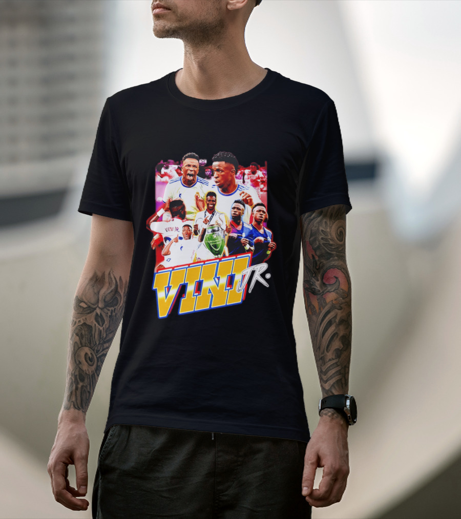 Vini Jr Vinicius Junior Real Madrid Football Collage T-Shirt