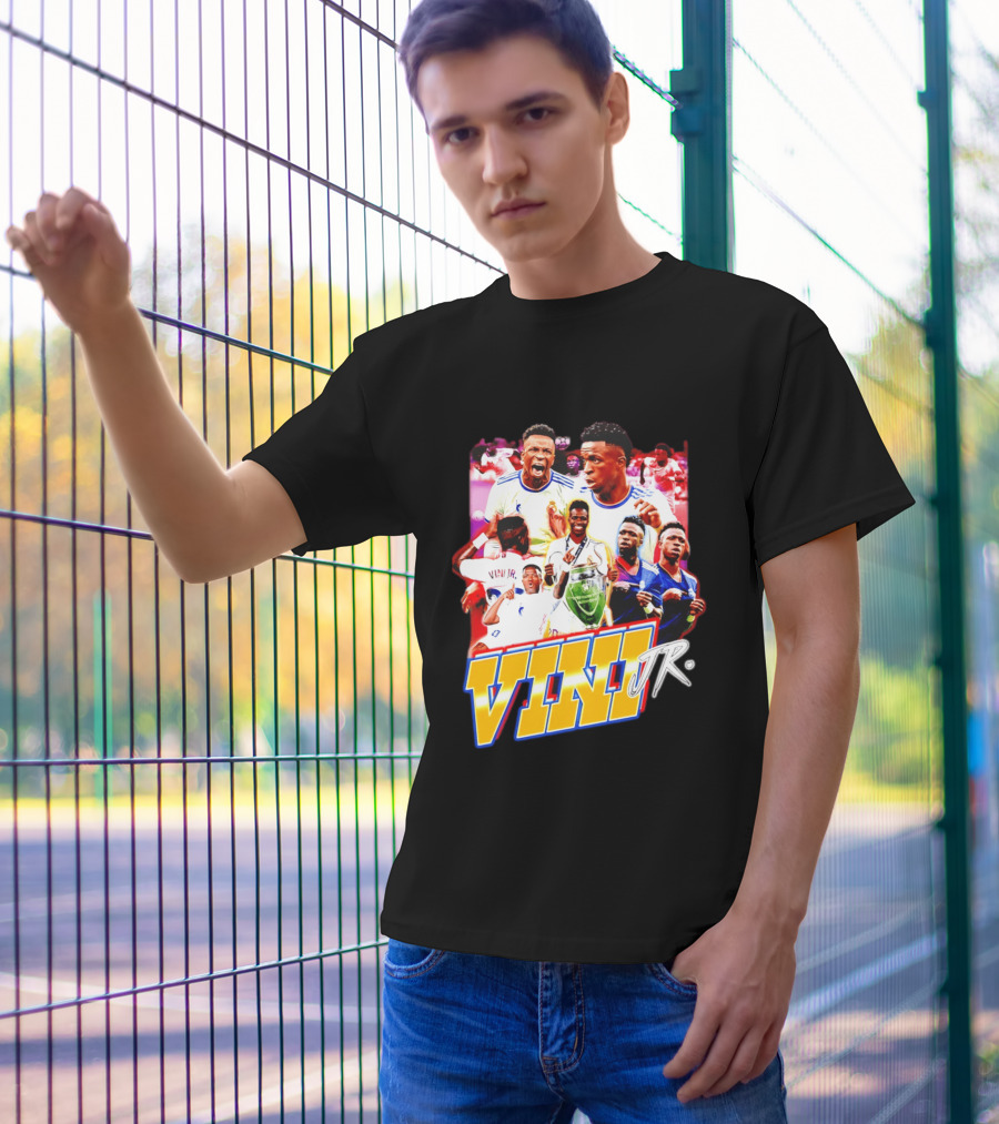 Vini Jr Vinicius Junior Real Madrid Football Collage T-Shirt