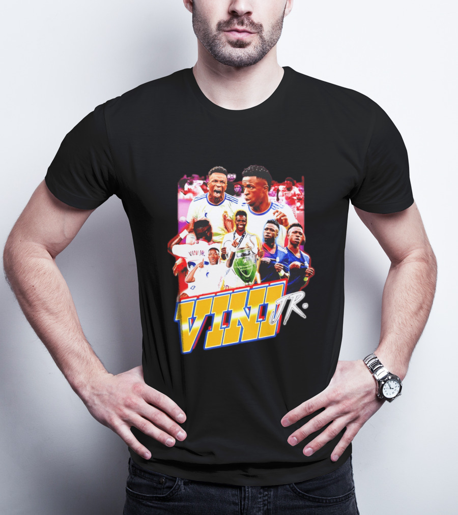 Vini Jr Vinicius Junior Real Madrid Football Collage T-Shirt