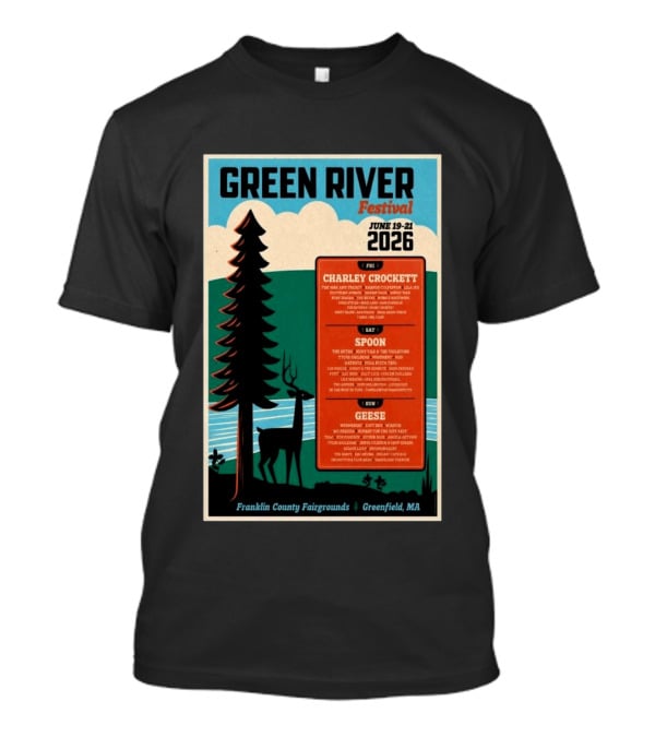 Green River Festival June 19 21 2026 Franklin County Fairgrounds Greenfield MA Featuring Charley Crockett Spoon Geese T-Shirt