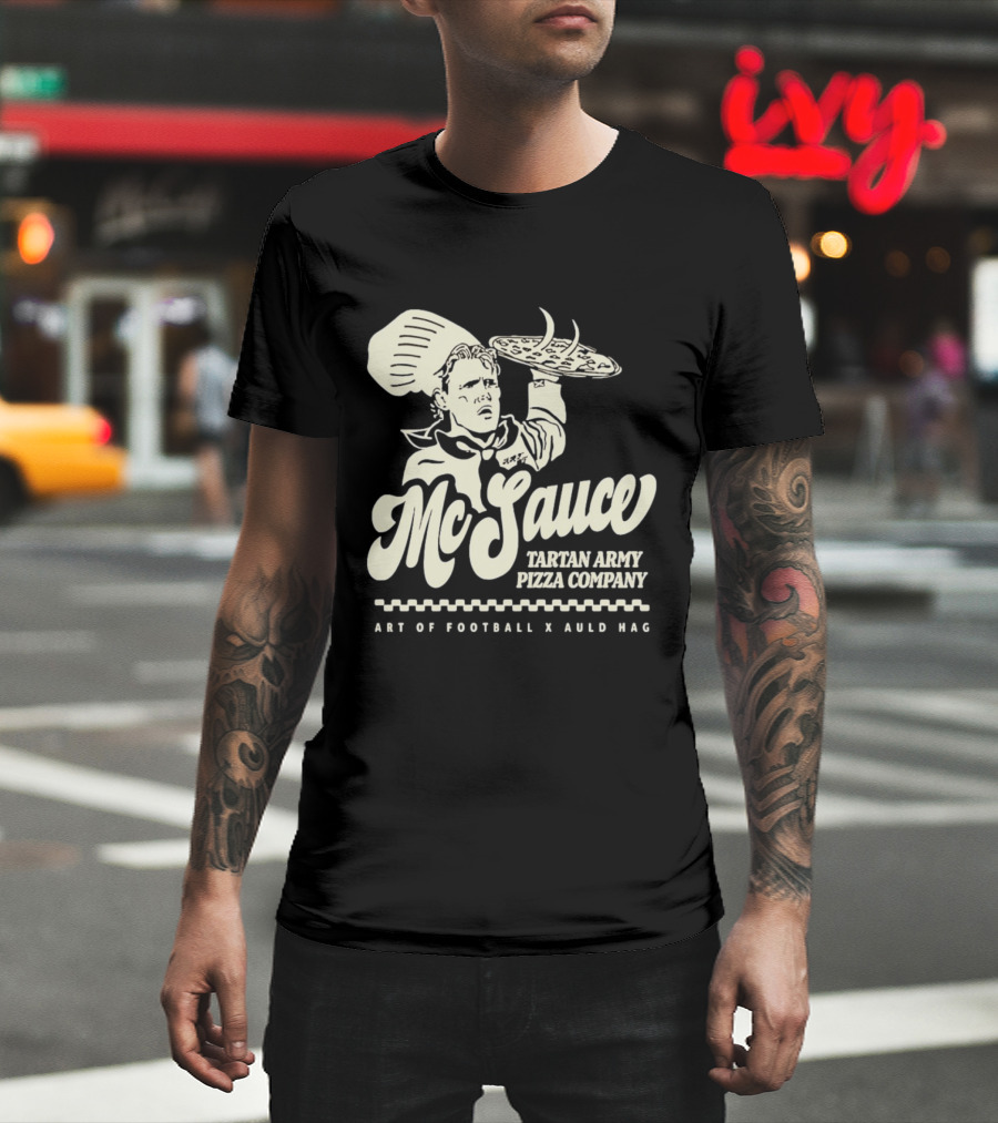 McSauce Tartan Army Pizza Company Art Of Football X Auld Hag T-Shirt