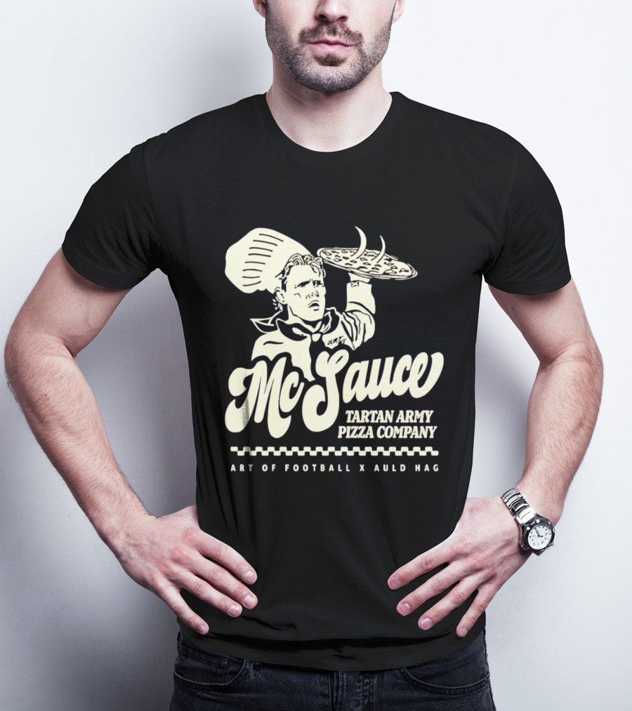 McSauce Tartan Army Pizza Company Art Of Football X Auld Hag T-Shirt