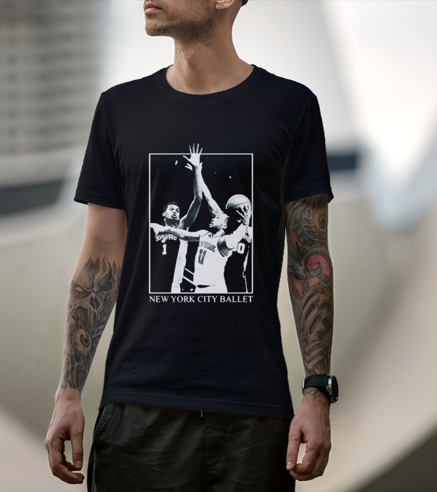 Jalen Brunson New York Spurs NBA Matchup Ballet Performance T-Shirt