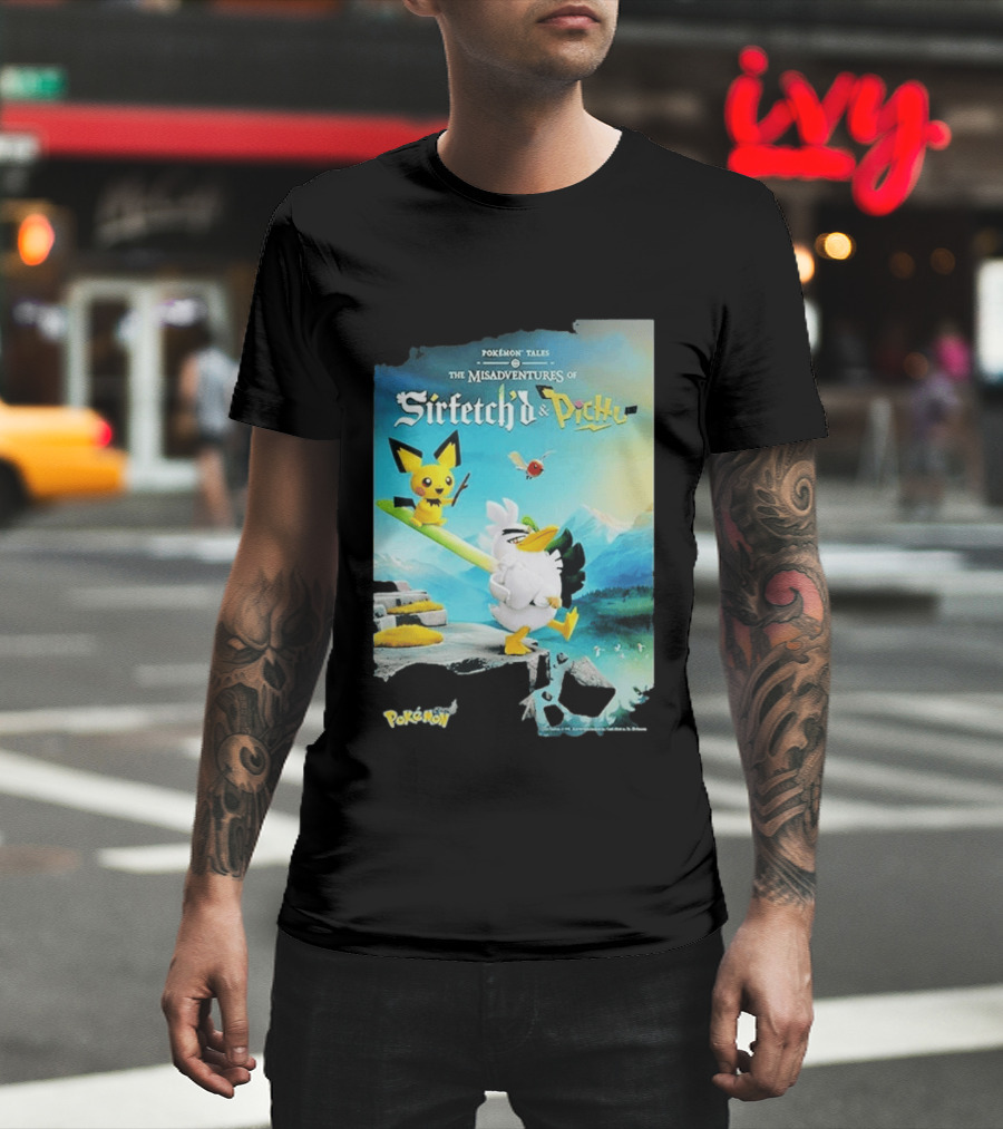 Pokémon Tales The Misadventures Of Sirfetch'd And Pichu Adventure Scene T-Shirt
