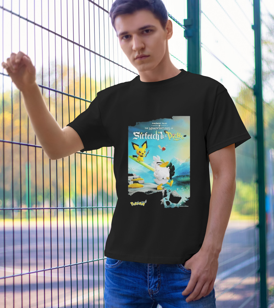 Pokémon Tales The Misadventures Of Sirfetch'd And Pichu Adventure Scene T-Shirt
