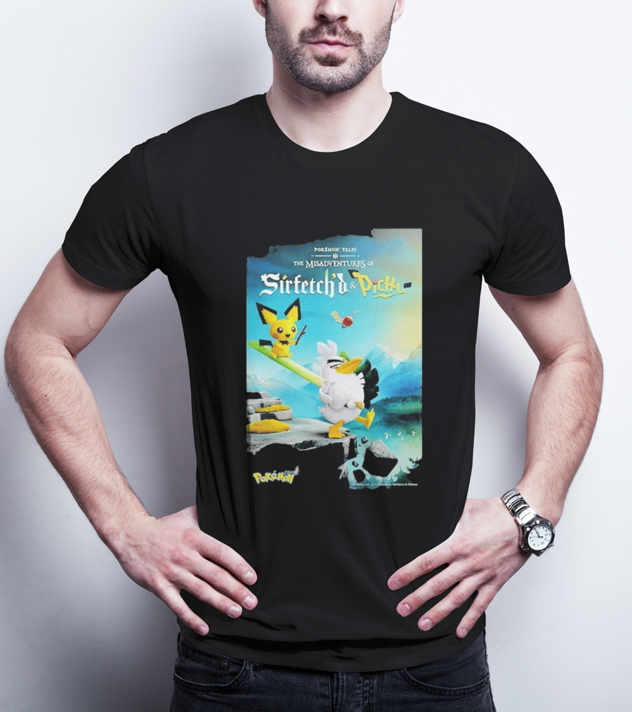Pokémon Tales The Misadventures Of Sirfetch'd And Pichu Adventure Scene T-Shirt