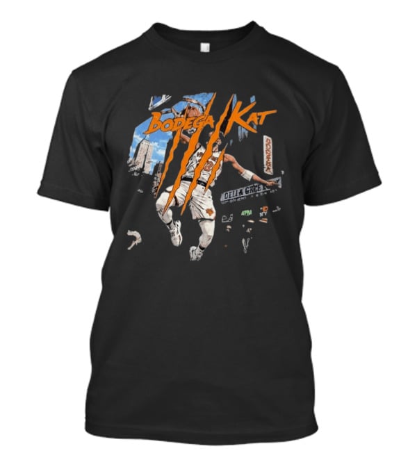 Bodega Kat Basketball Scratch Street Deli Grocer Basketball Player T-Shirt