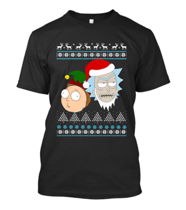 Rick Santa Morty Elf Christmas Sweater T-Shirt