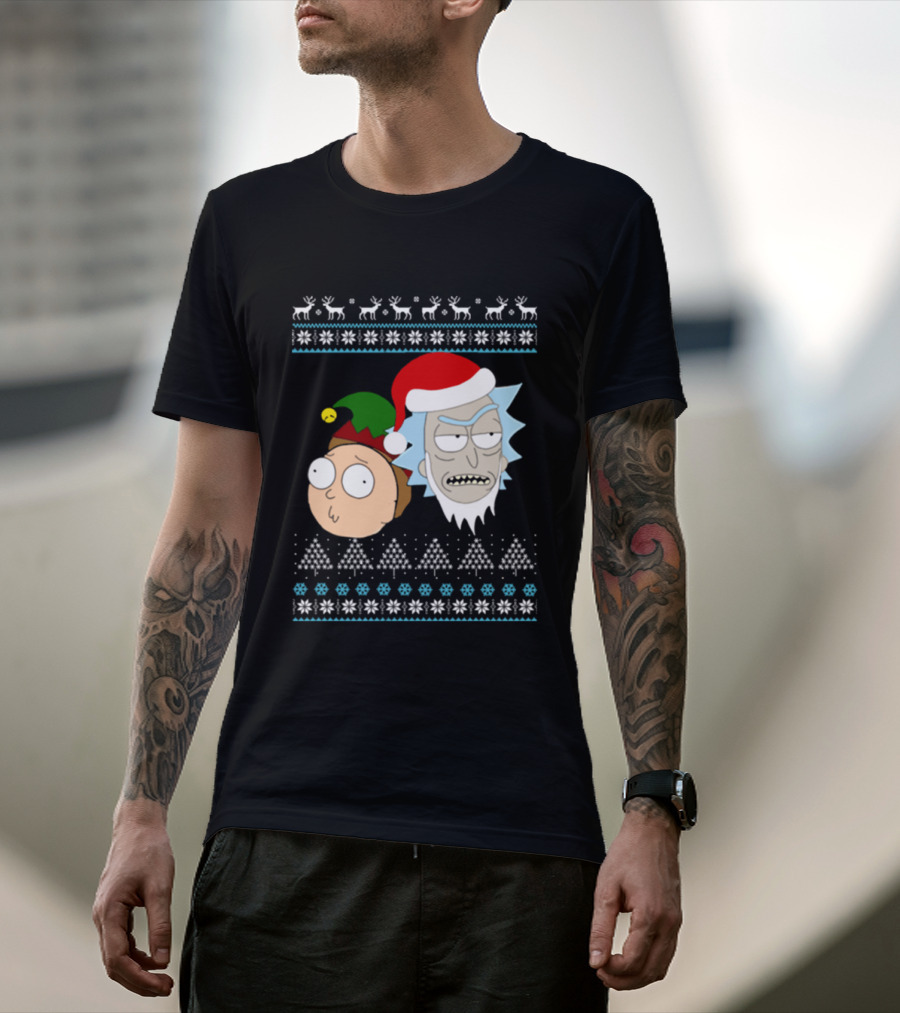 Rick Santa Morty Elf Christmas Sweater T-Shirt