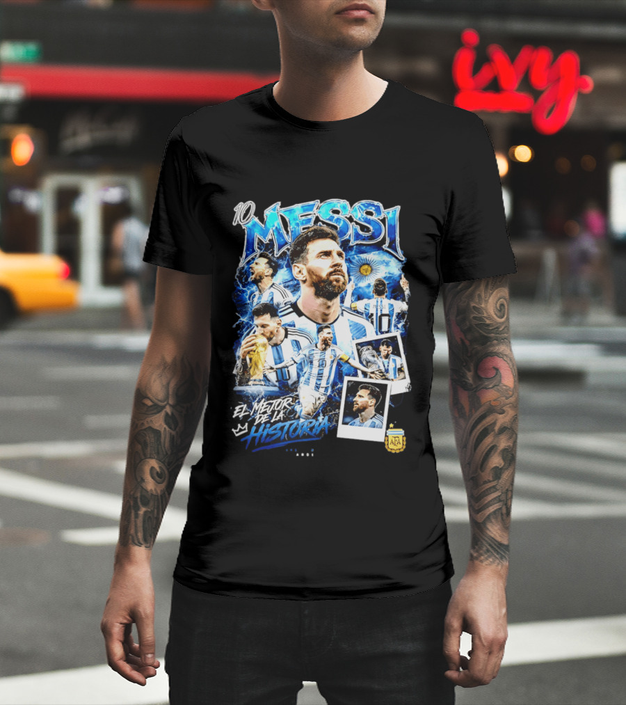 10 Messi El Mejor De La Historia Argentina AFA World Cup T-Shirt