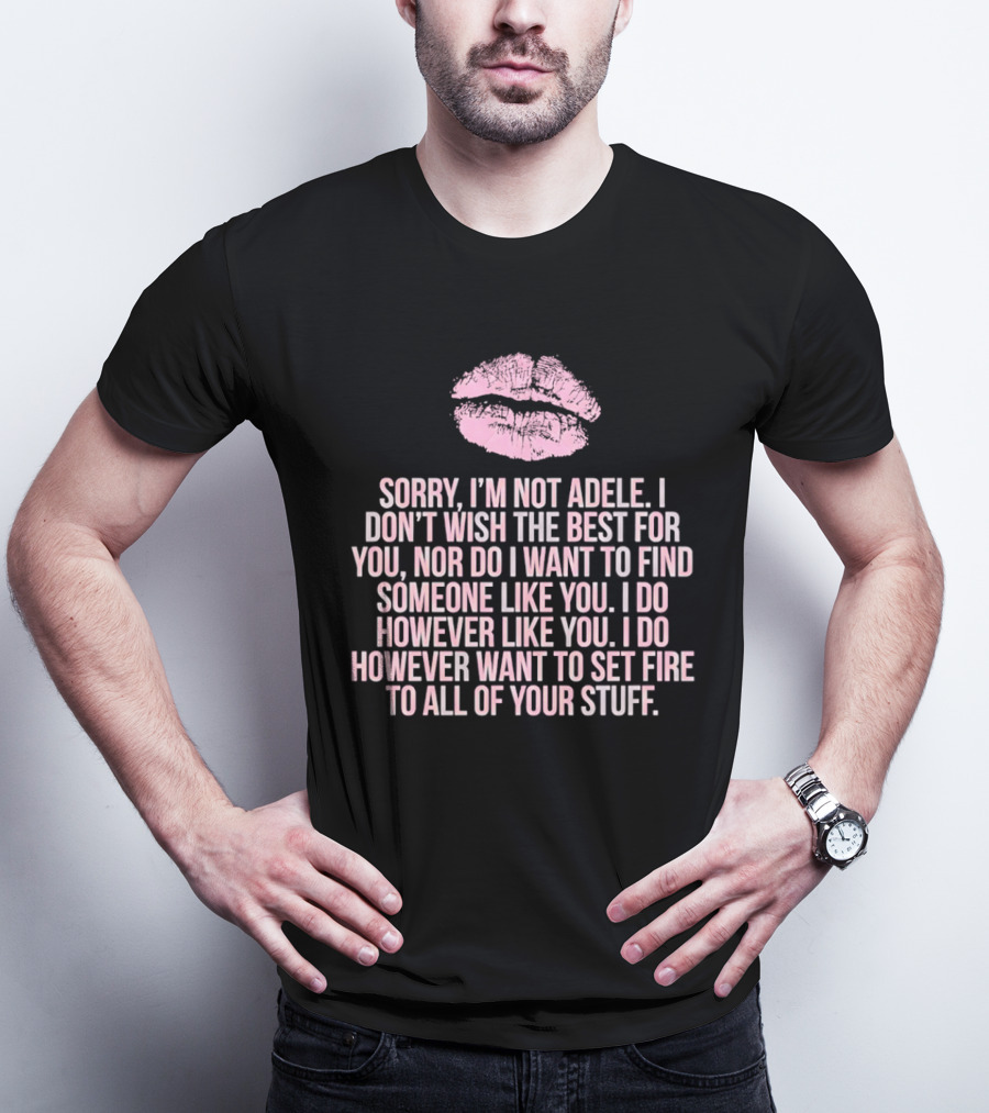 Sorry I'm Not Adele I Don't Wish The Best For You I Want To Set Fire To All Of Your Stuff T-Shirt