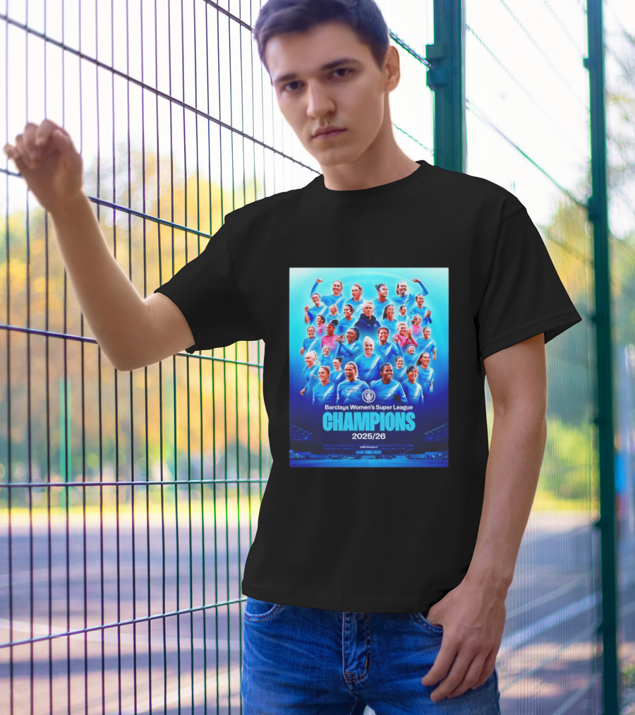 Barclays Women's Super League Champions 2025 2026 Manchester City FC T-Shirt