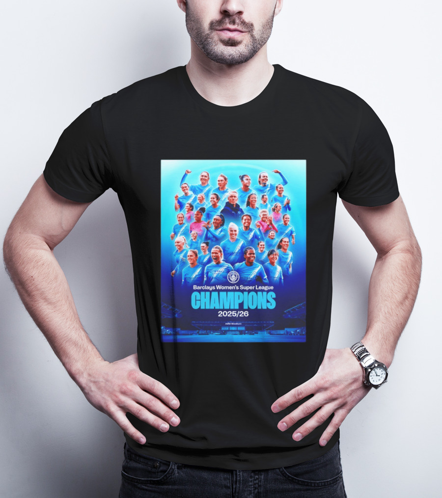 Barclays Women's Super League Champions 2025 2026 Manchester City FC T-Shirt