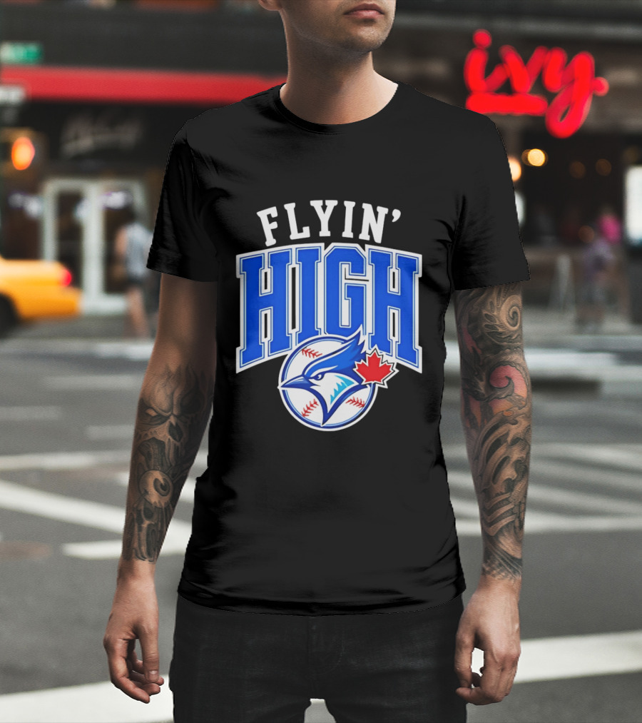 Flyin' High Toronto Blue Jays Maple Leaf Baseball Team T-Shirt