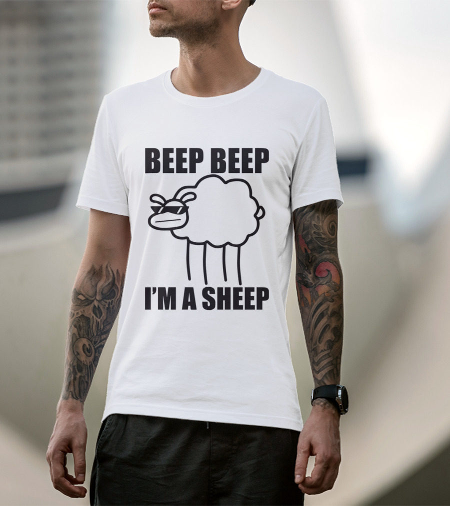 ASDFMOVIE10 Beep Beep I'm A Sheep Racerback Tank T-Shirt