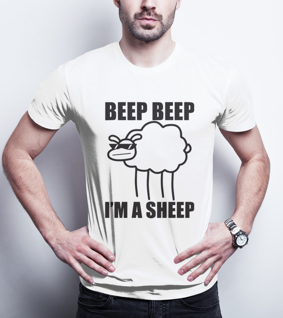ASDFMOVIE10 Beep Beep I'm A Sheep Racerback Tank T-Shirt