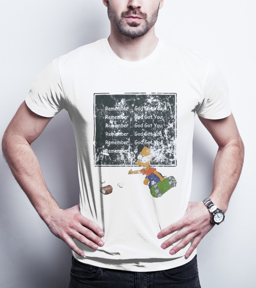 Boneyard Bart Remember God Got You Skateboard T-Shirt