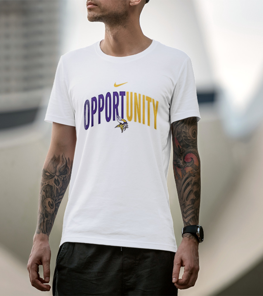 Nike Minnesota Vikings Opportunity Justice Freedom Equity T-Shirt