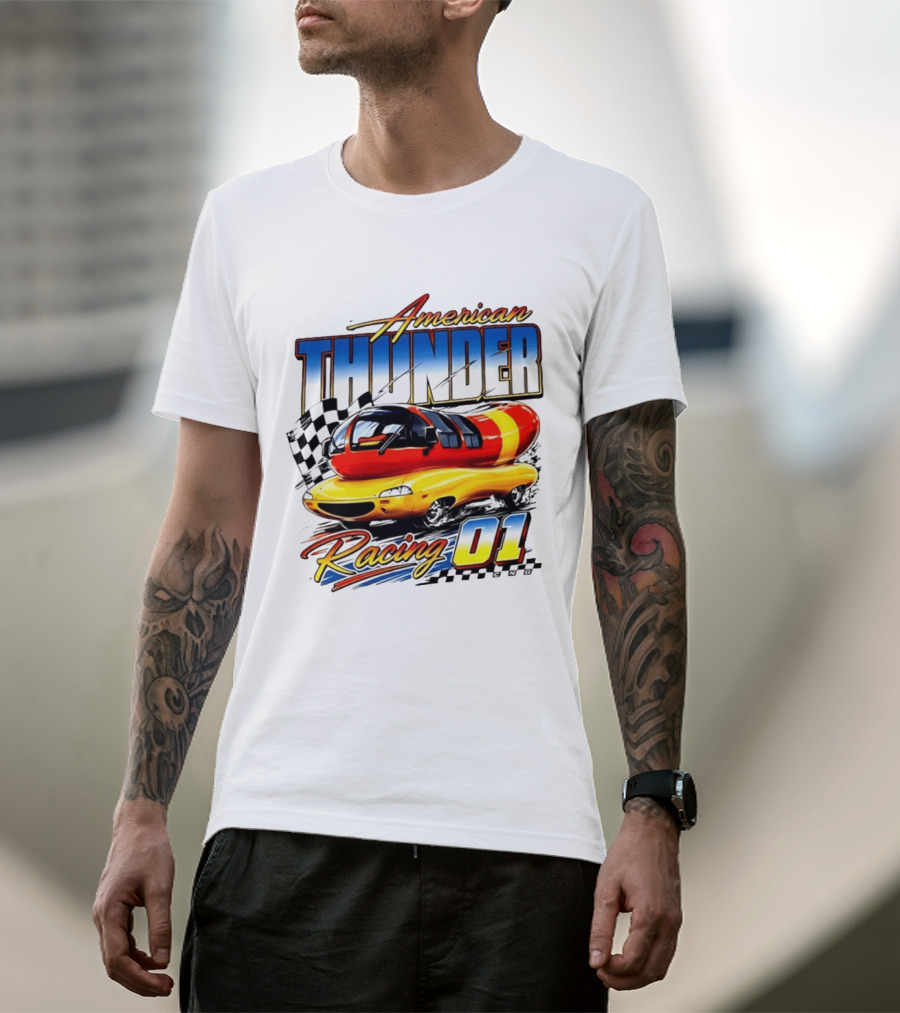 Oscar Mayer American Thunder Racing 01 Car Checkered Flag T-Shirt