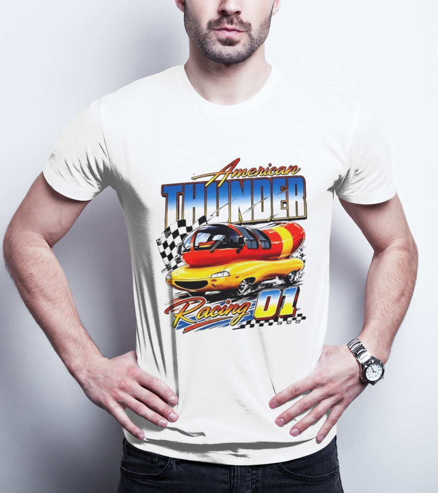 Oscar Mayer American Thunder Racing 01 Car Checkered Flag T-Shirt
