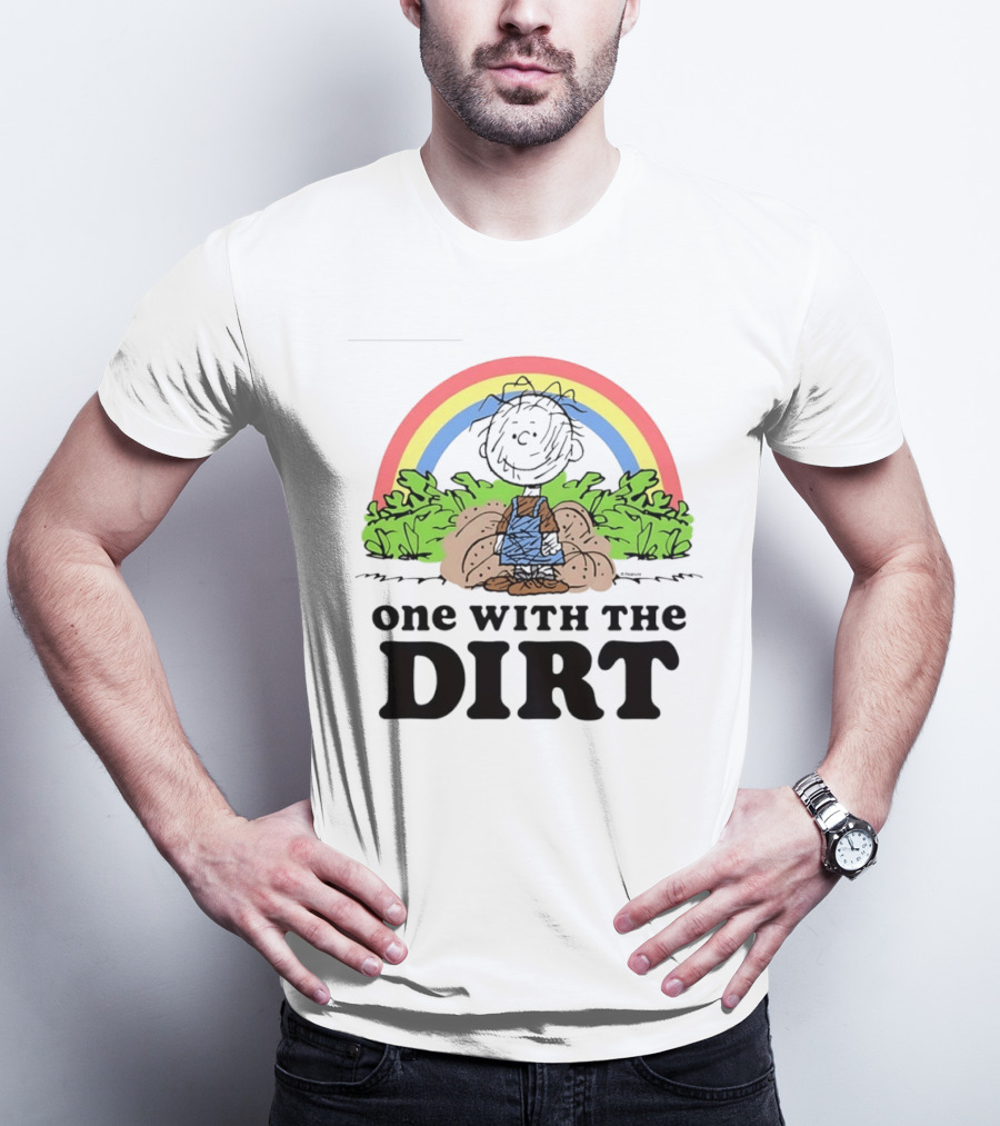 Peanuts Pig Pen One With The Dirt Rainbow And Leaves T-Shirt