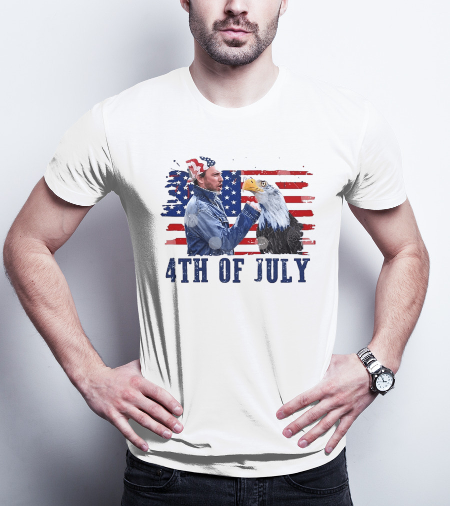 Charlie Kelly Rock Flag Eagle 4th Of July Patriotic Eagle Comedy T-Shirt