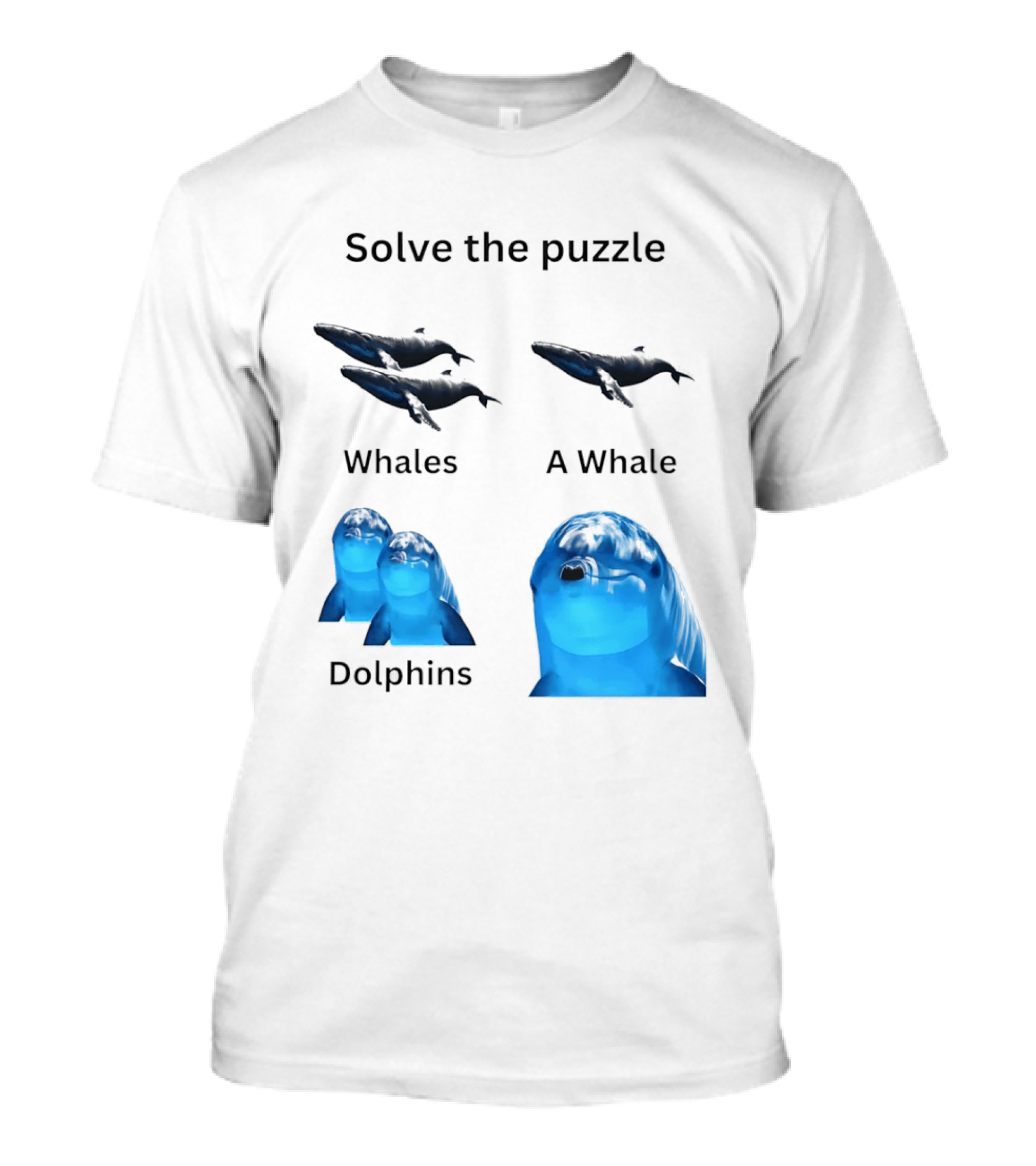 Solve The Puzzle Whales A Whale Dolphins Wordplay T-Shirt