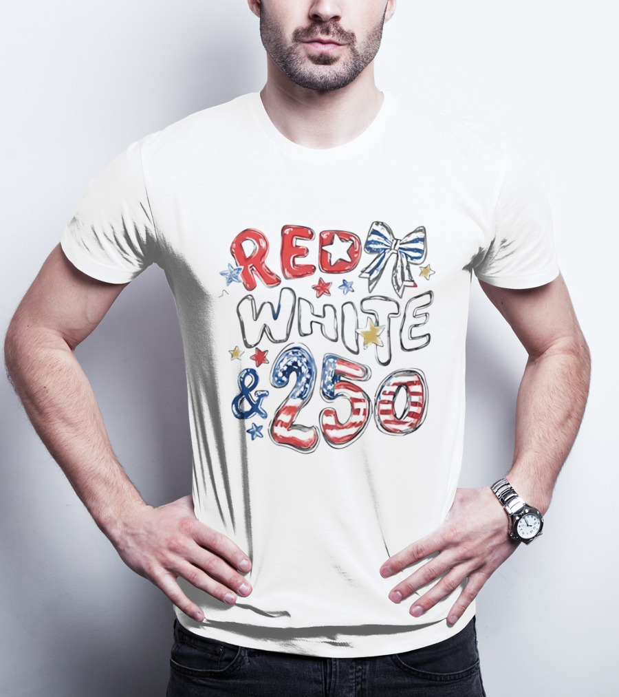 Red White And 250 Stars & Stripes T-Shirt