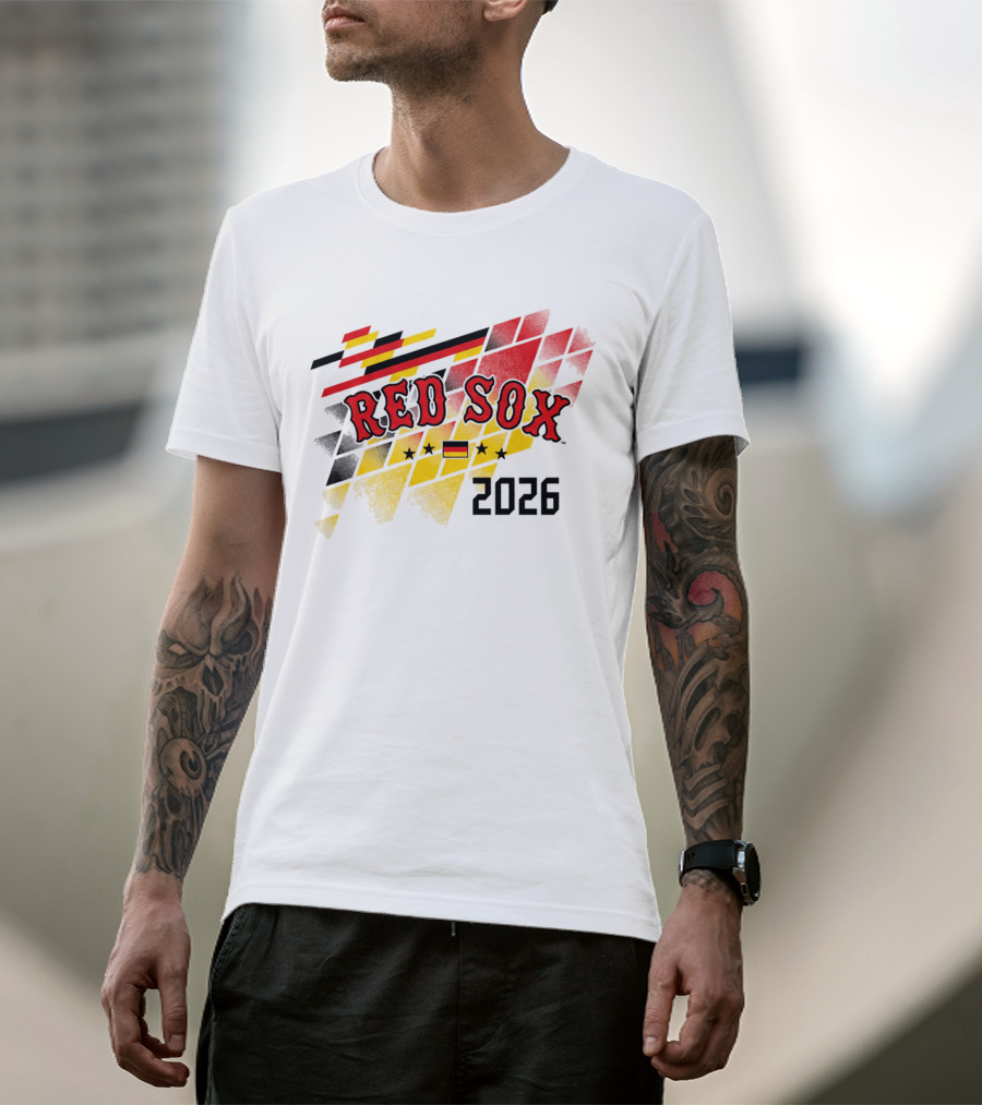 Red Sox 2026 German Celebration With Flag And Stars T-Shirt