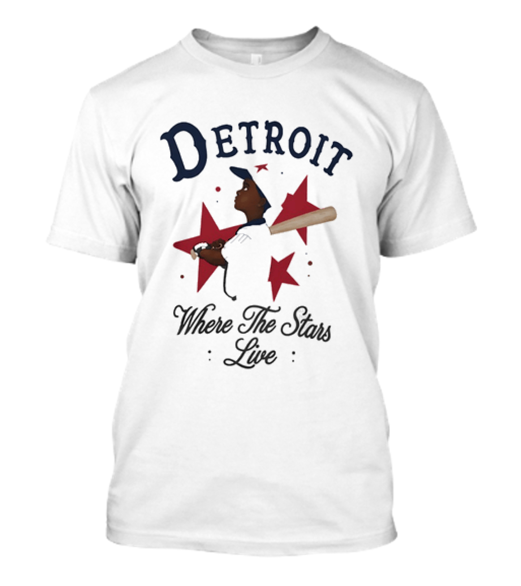 Detroit Baseball Where The Stars Live T-Shirt