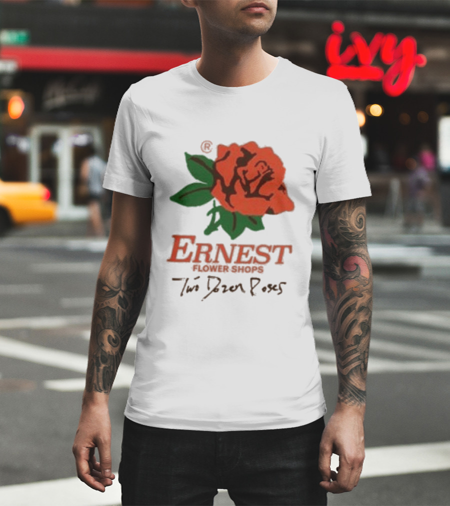 Ernest Flower Shops Two Dozen Roses Rose T-Shirt