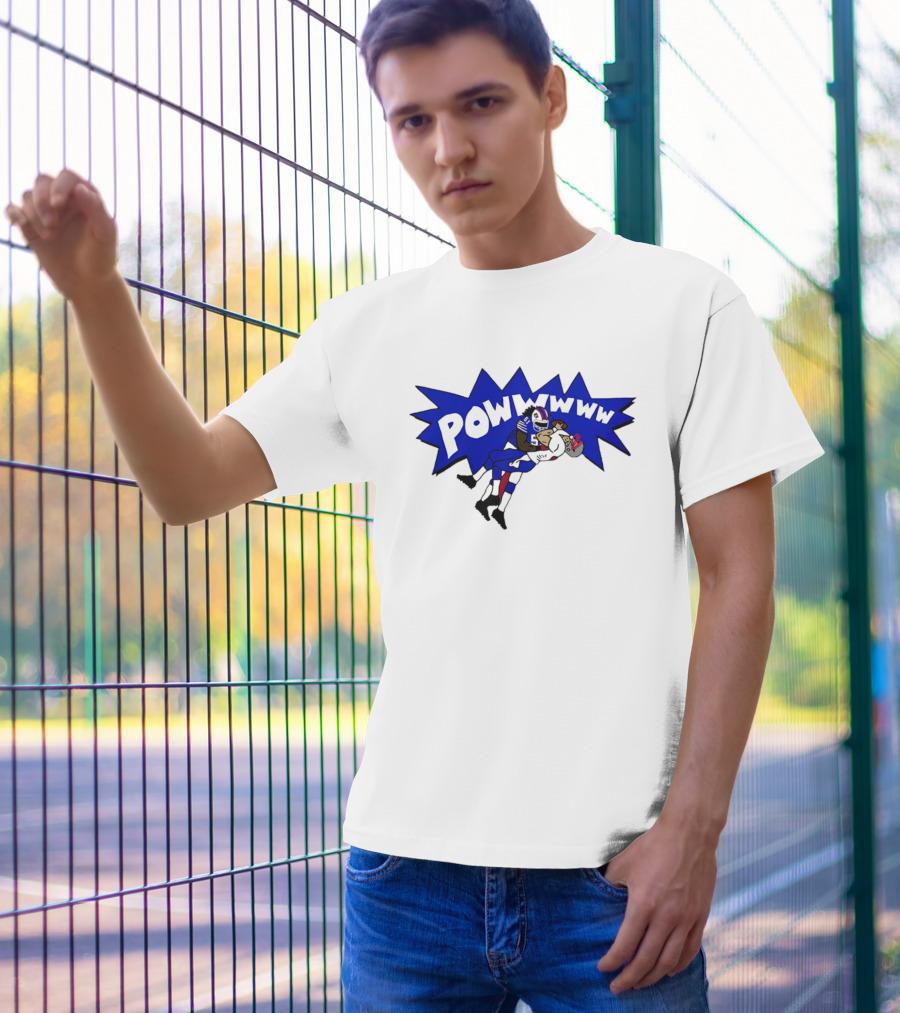 POWWWWW Buffalo Bills Football Tackle Action T-Shirt